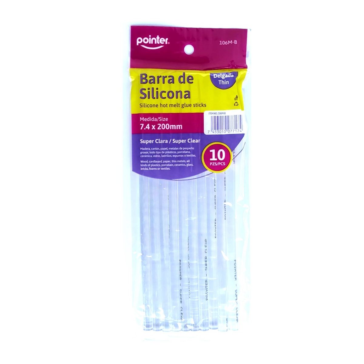 SILICONA BARRA 20CM 10UN POINTER – Arte Sano Libreria