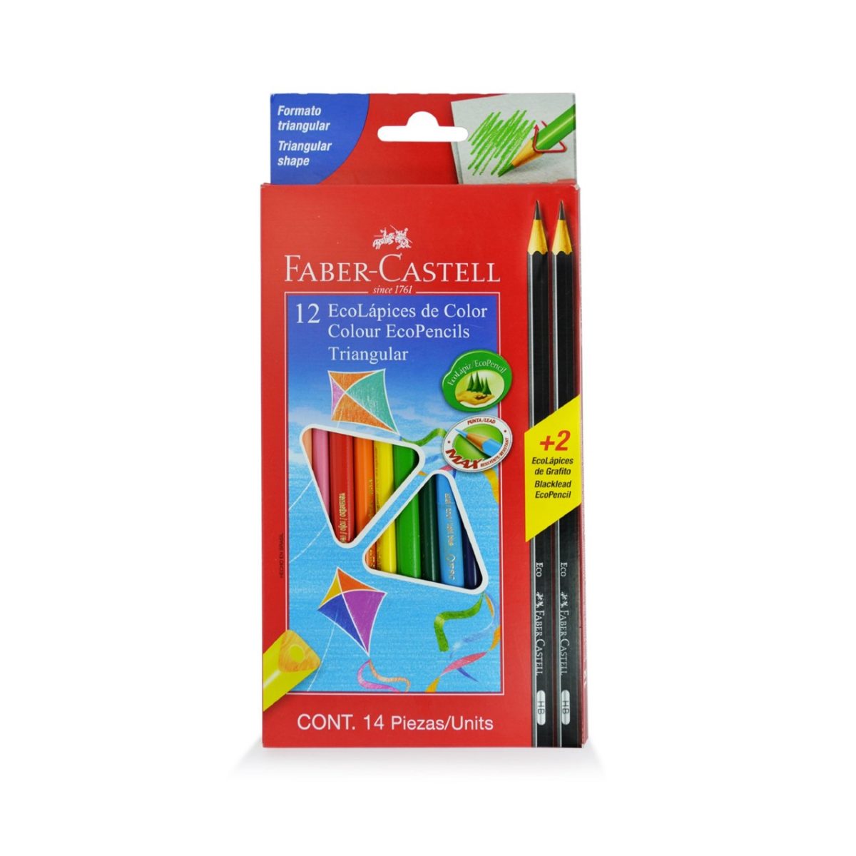 LAPICES 12 COLORES + 2 GRAFITOS FABER CASTELL – Arte Sano Libreria