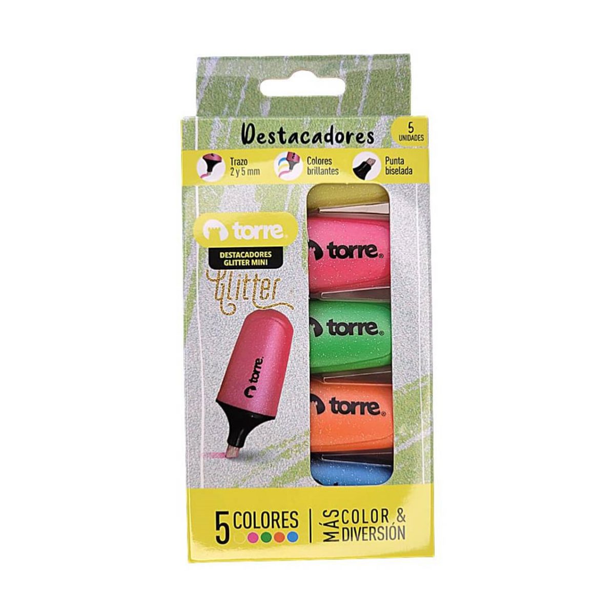 DESTACADOR TORRE MINI 6 COL GLITTER – Arte Sano Libreria