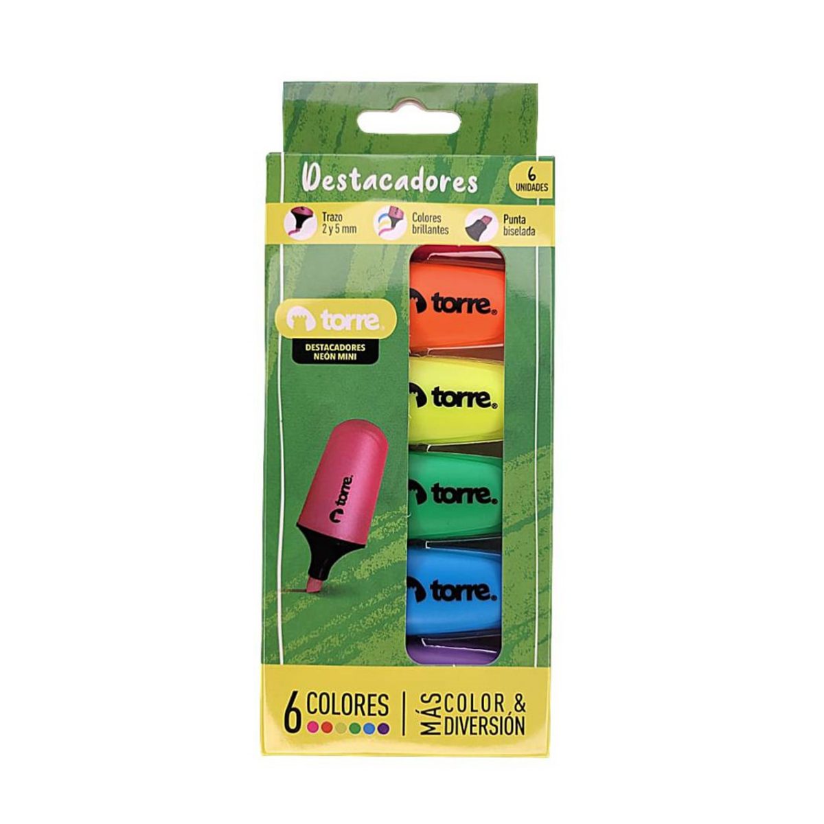 DESTACADOR TORRE MINI 6 COL NEON – Arte Sano Libreria