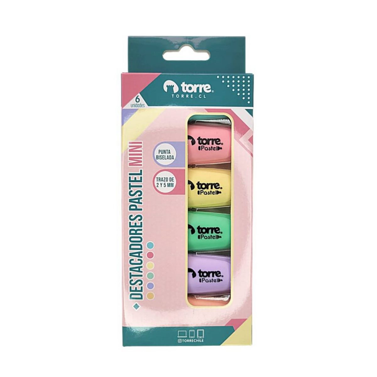 DESTACADOR TORRE MINI 6 COL PASTEL – Arte Sano Libreria