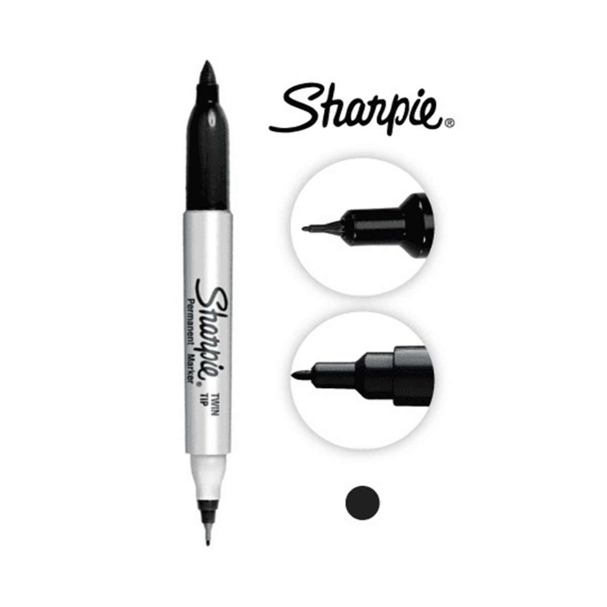 MARCADOR PERMANENTE FINO DOBLE PUNTA NEGRO SHARPIE – Arte Sano Libreria