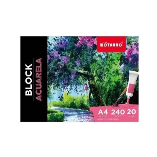 BLOCK ACUARELA 240 GR A4 20 HOJAS MOTARRO (A) – Arte Sano Libreria