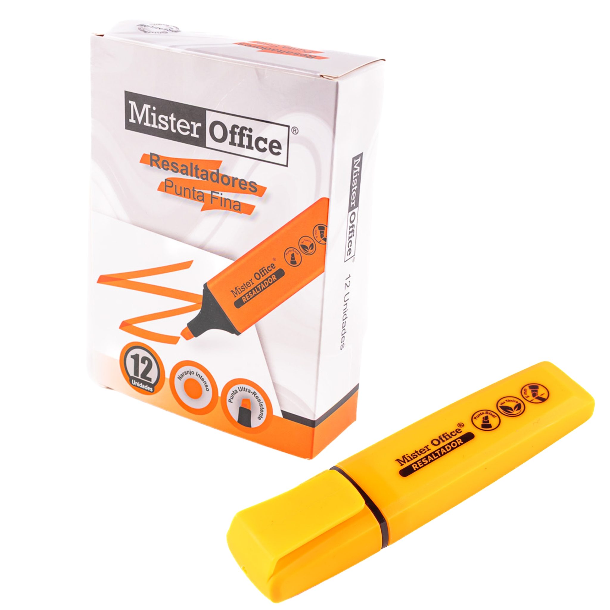 DESTACADOR JUMBO MISTER OFFICE NARANJO – Arte Sano Libreria